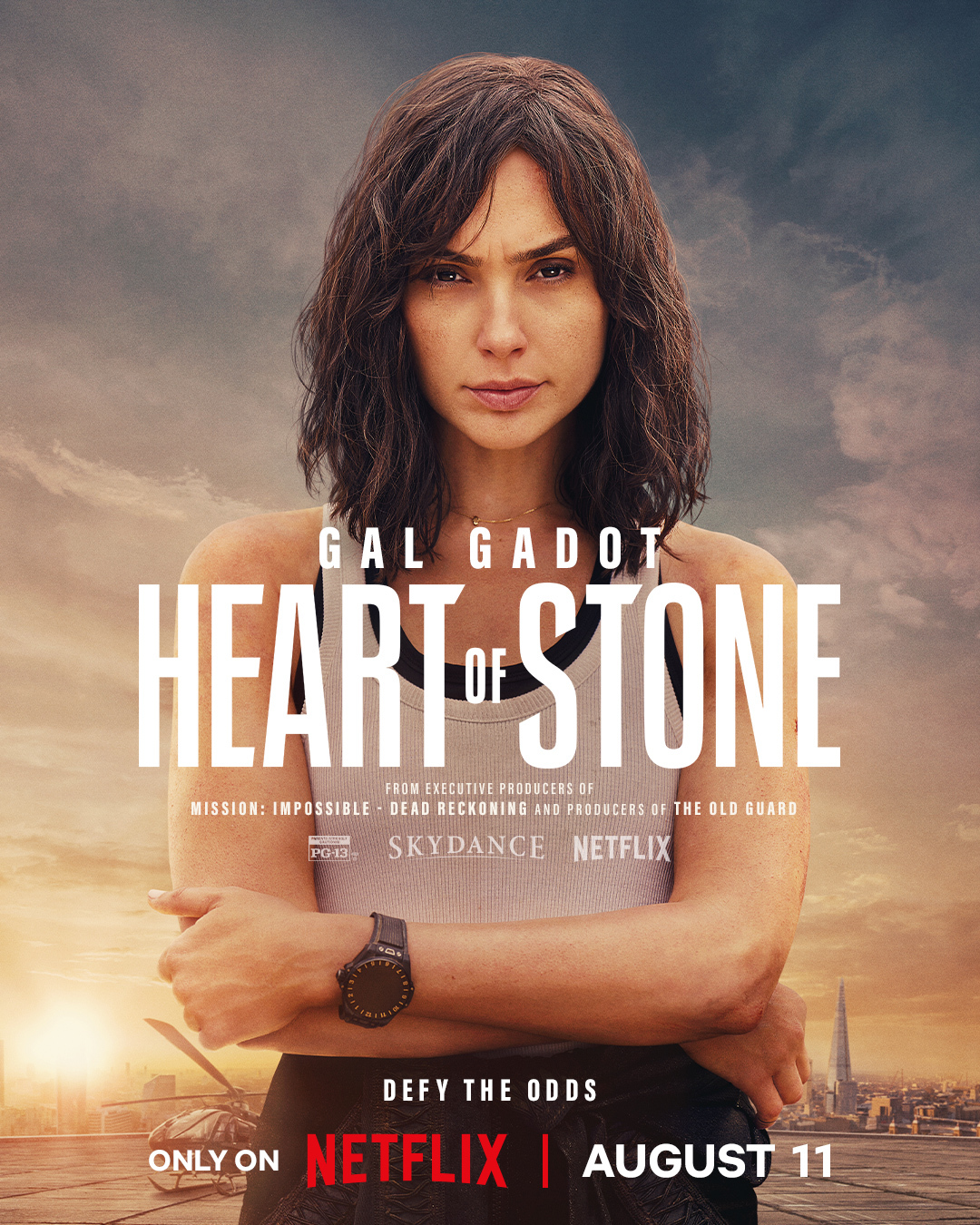 Gal Gadot terlihat serius dalam poster karakter Heart of Stone