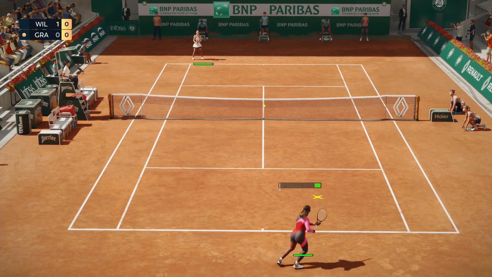 Serena Williams mengambil Steffi Graf di awal kami Top Spin 2K25 gameplay